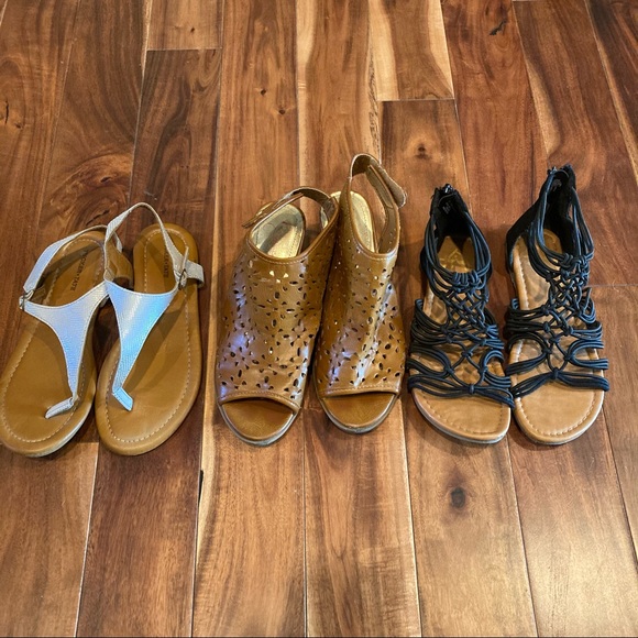 Shoes | Girls Size 4 Sandals 3 Pair | Poshmark